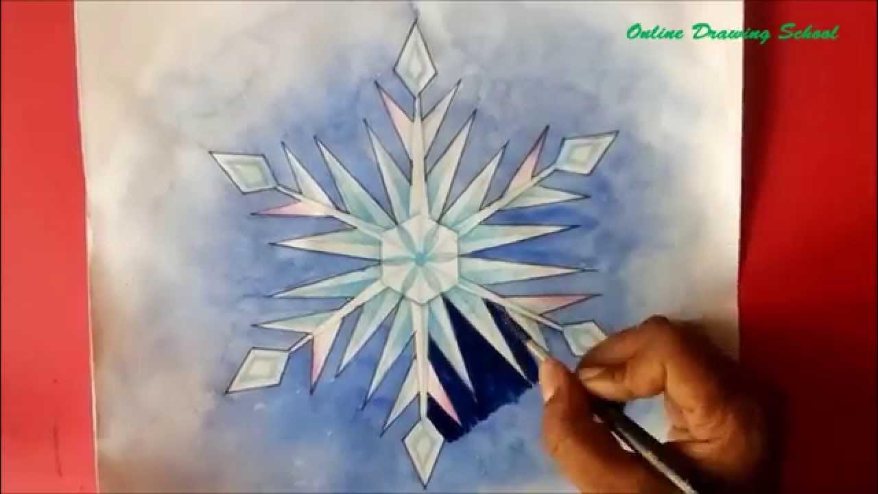 how to draw snowflake-Drawing snowflake - YouTube