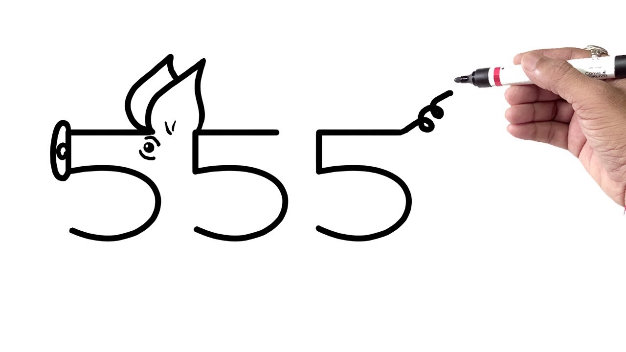 555 number into easy Pig Drawing - Are you reddy for drawing pig from ...