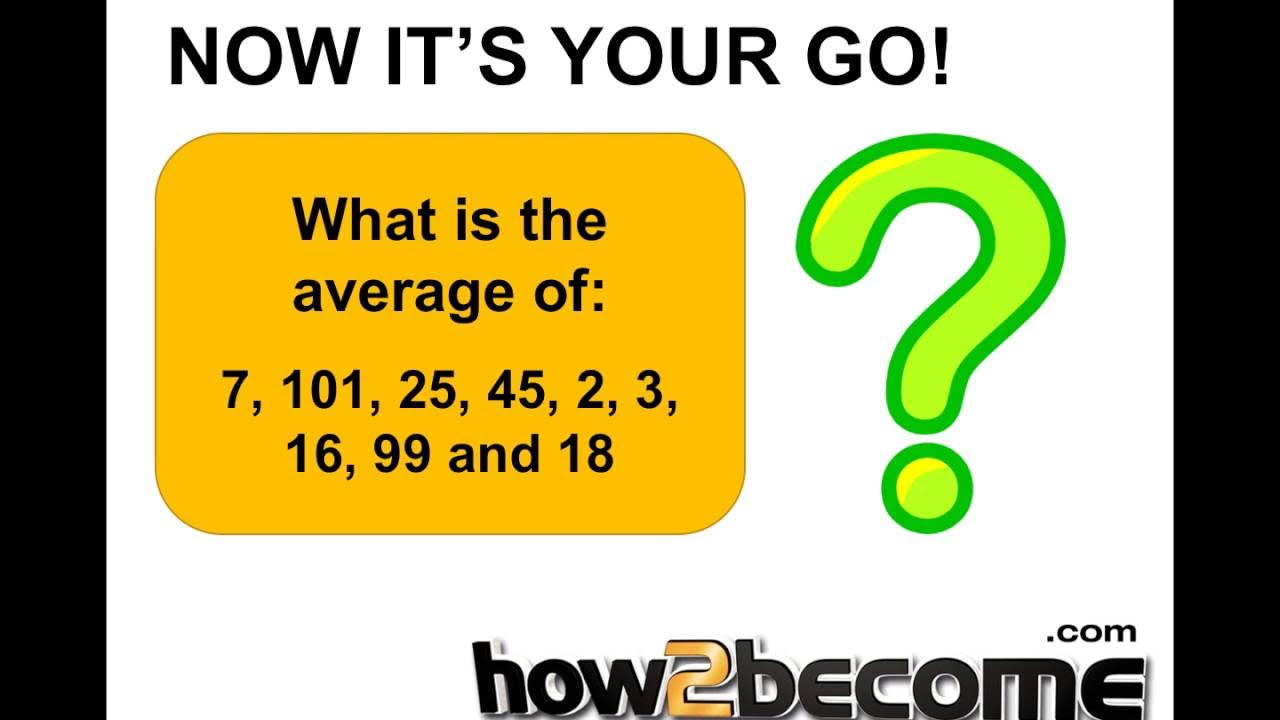 How To Calculate The Average Of A Group Of Numbers - YouTube