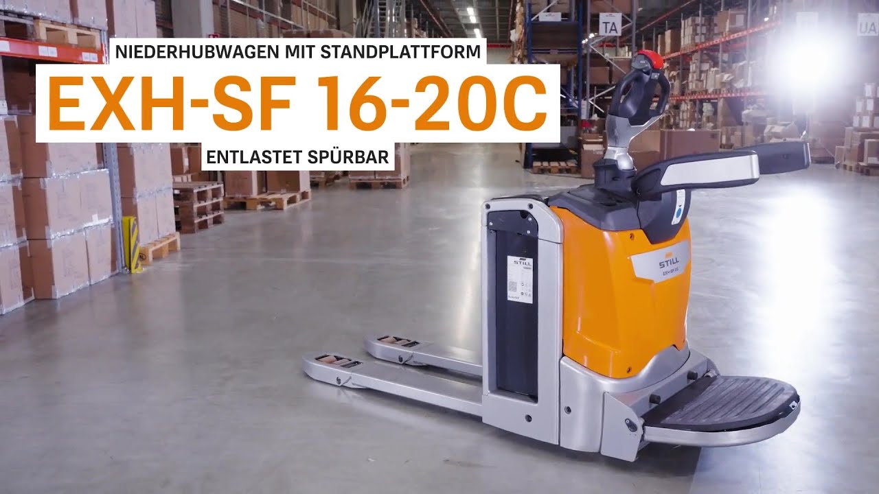 Niederhubwagen mit Standplattform EXH-SF 16-20C - Entlastet spürbar ...