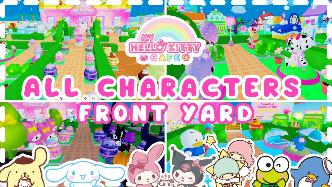 ALL CHARACTERS FRONT YARD - SPEEDBUILD - kitty cafe - Roblox - YouTube