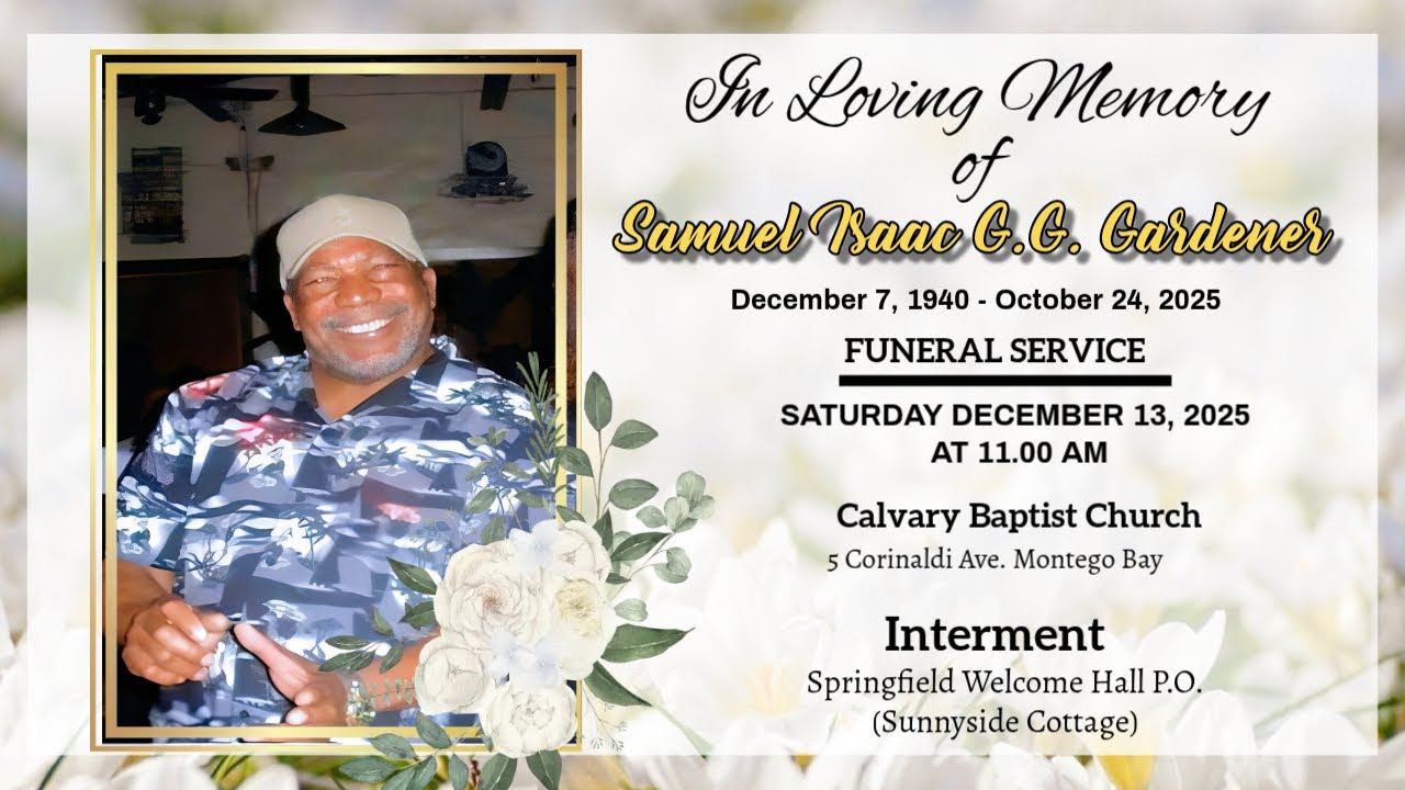Thanksgiving Service in memory of Samuel Isaac G.G. Gardener - YouTube