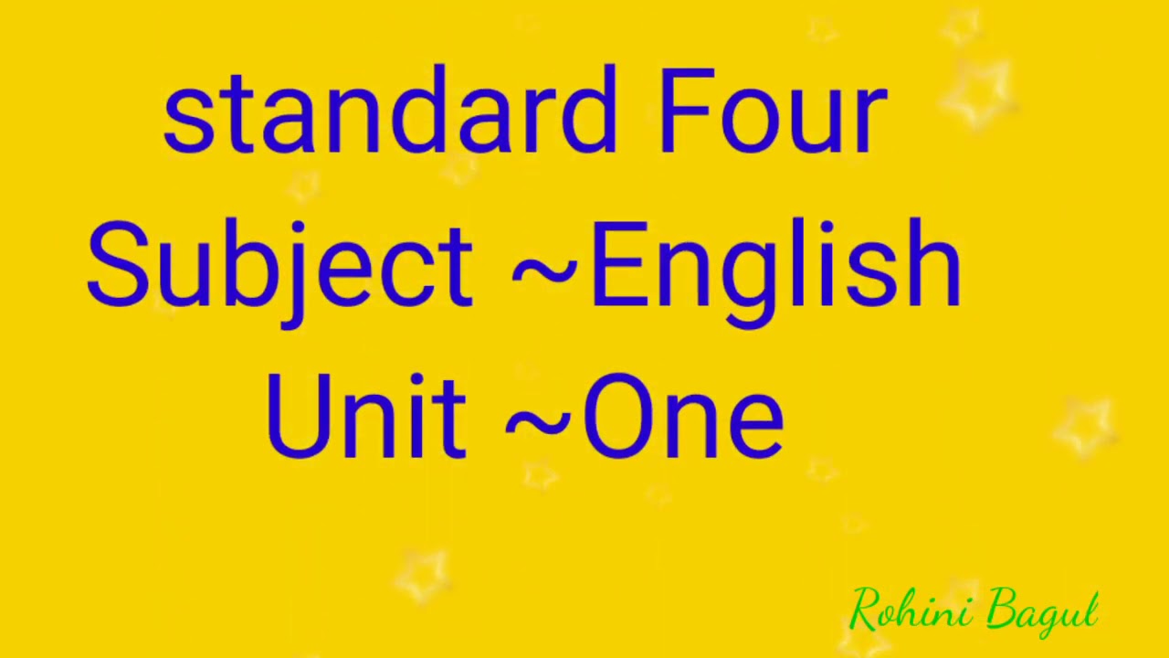 Standard four Subject English ~An Action Song - YouTube