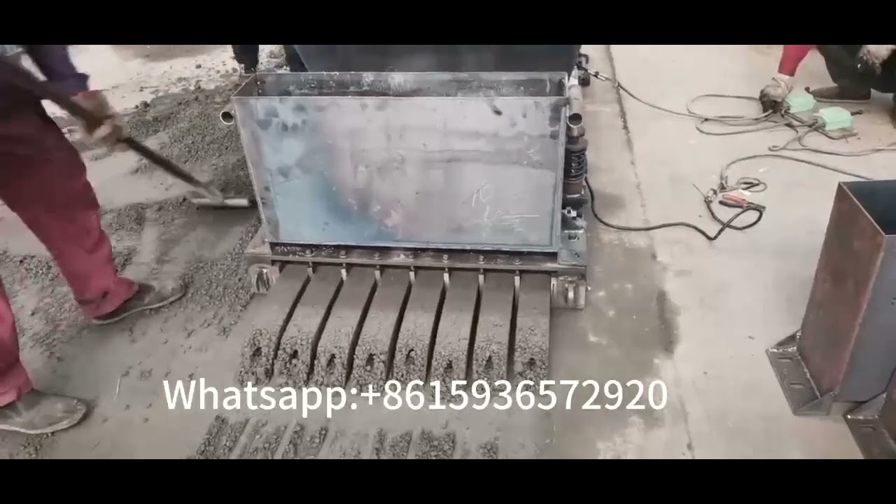 Precast concrete lintel making machine - YouTube