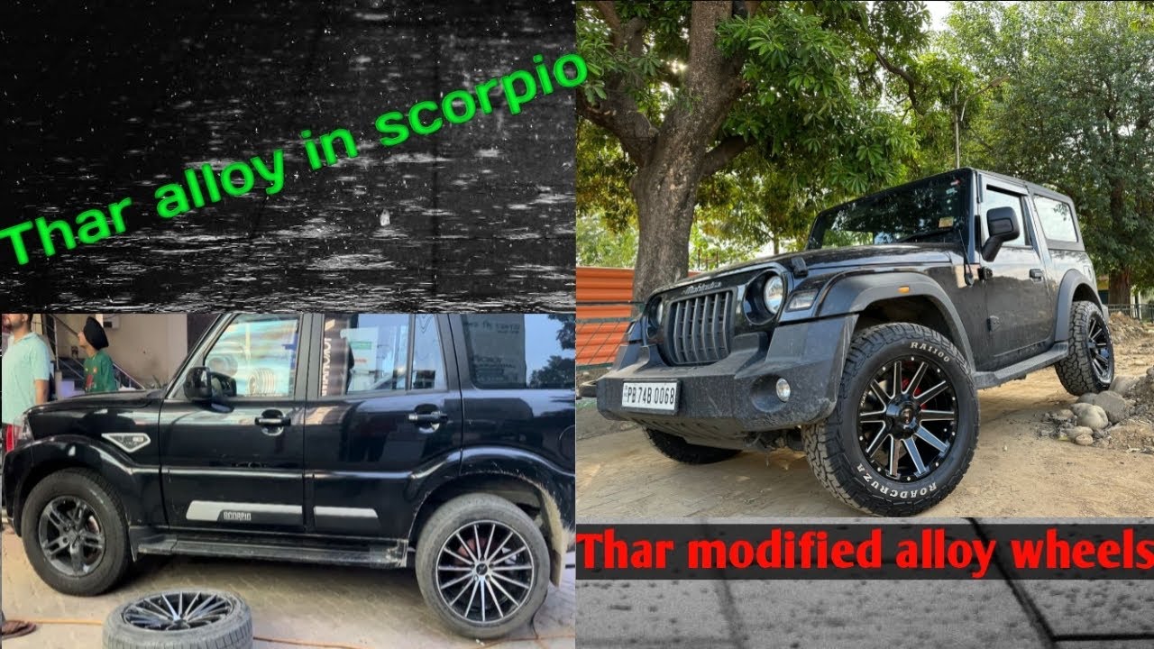 THAR MODIFIED ALLOY WHEELS || THAR WHEELS IN SCORPIO - YouTube