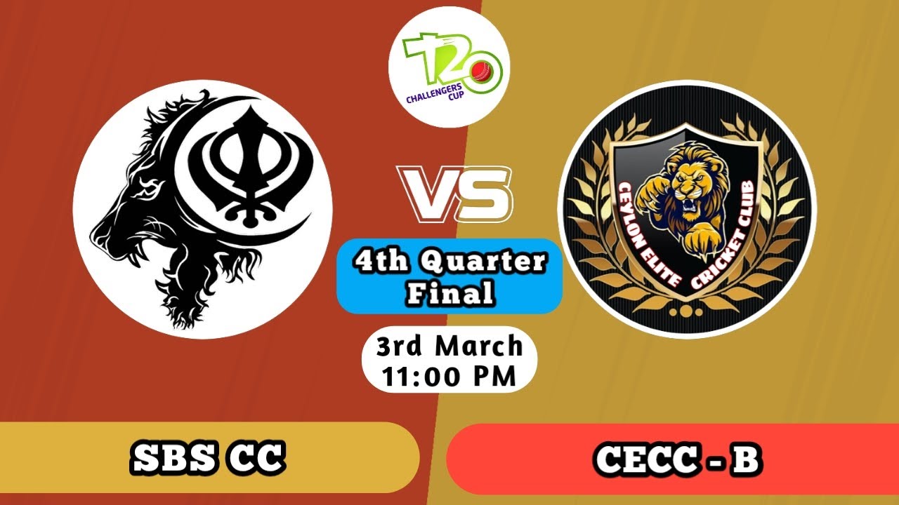SBS CC vs CECC-B | 4th Quater Final | KCC T20 Challengers Cup Live ...