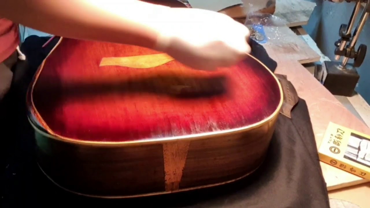 Hand rubbed sunburst & french polish finished - YouTube
