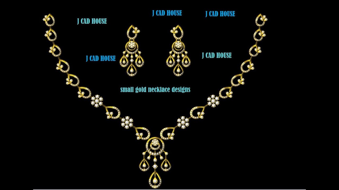 necklace design gold with diamond || cad || J CAD HOUSE - YouTube