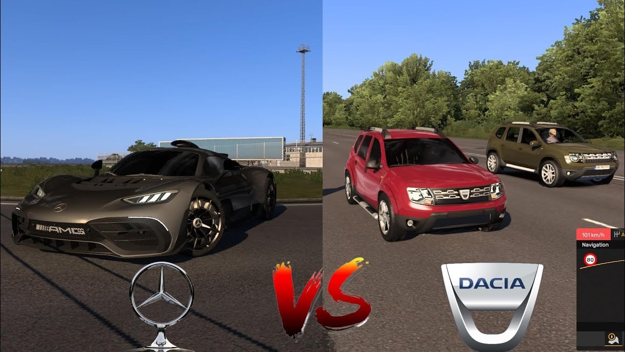 MODURI IN ETS 2#10(Dacia duster vs Mercedes AMG One 2021) - YouTube
