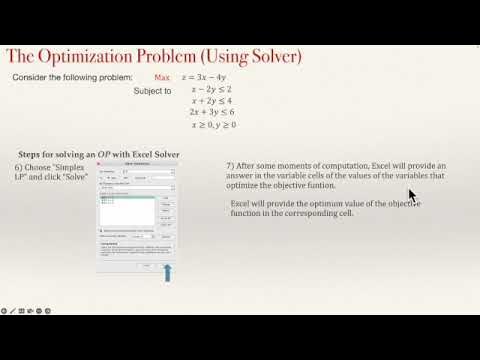 Using Excel Solver to solve a LPP - YouTube