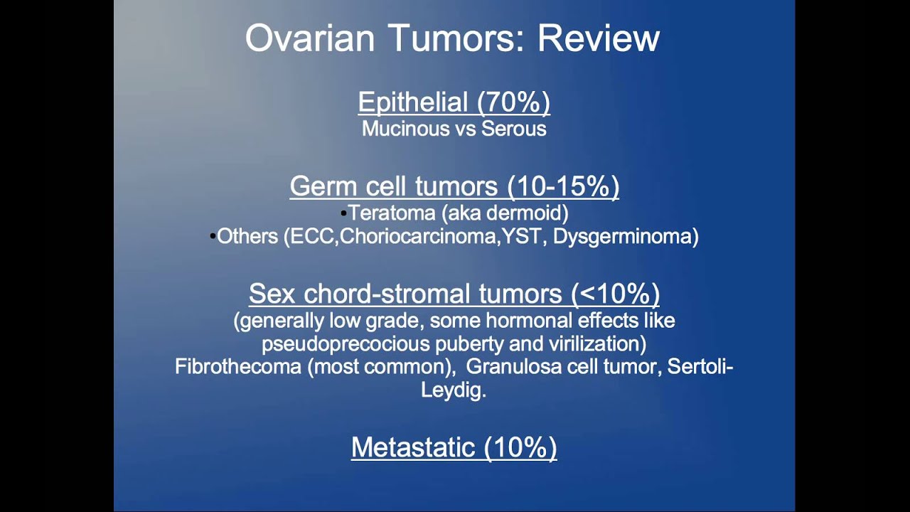 Review of Ovarian Tumor Types - YouTube
