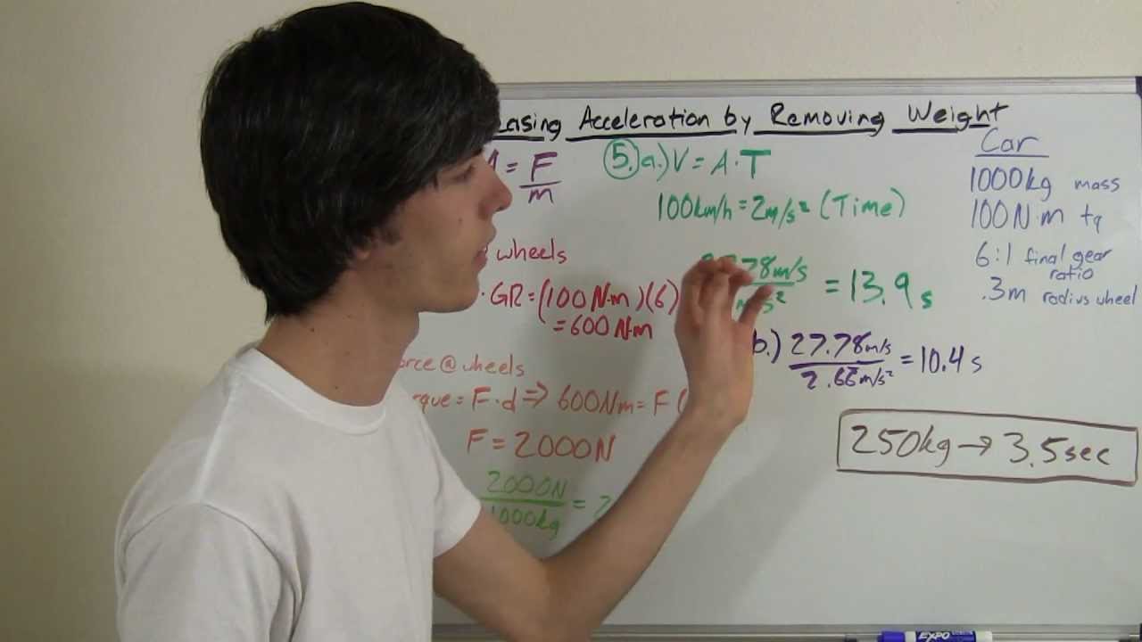 How Weight Affects Acceleration - Metric Units - YouTube