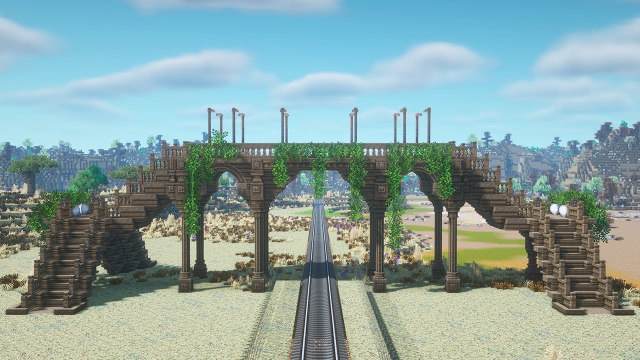 Minecraft - Building of a aboveground railway crosswalk - MiniaTuria ...
