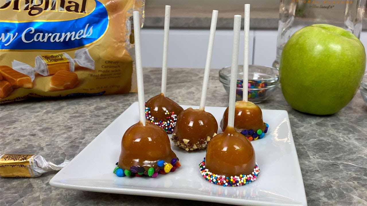 Mini Drunken Caramel Apples - YouTube