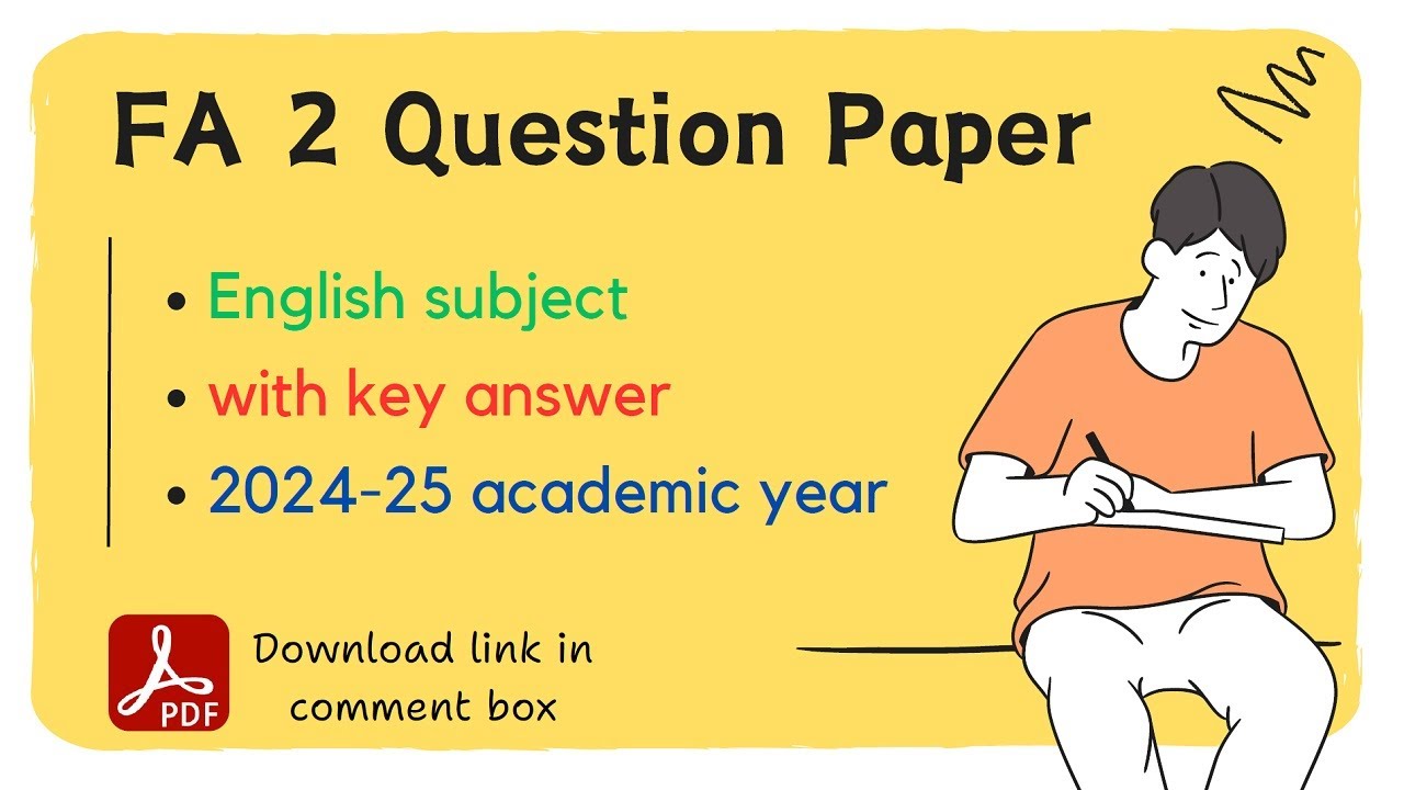 FA 2 Question paper with key answer 2024 25 | Class 10 English ...