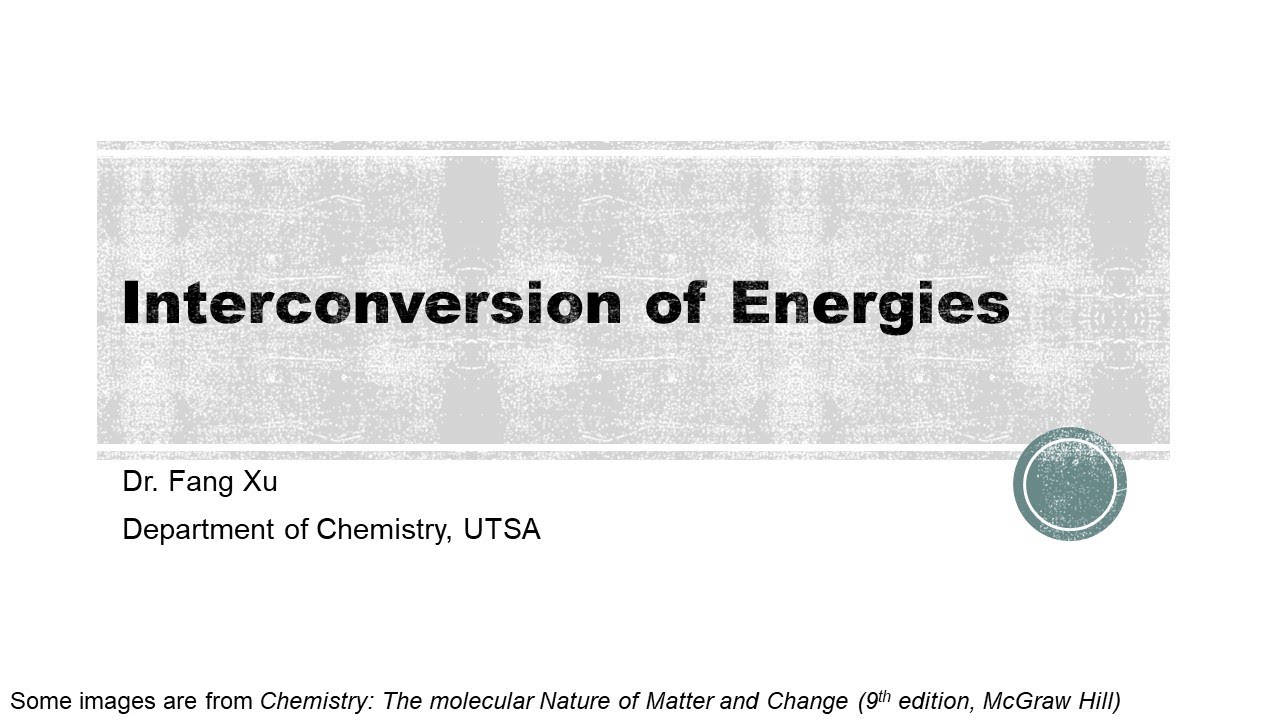 General Chemistry I: Chap 6. Interconversion of Energies - YouTube