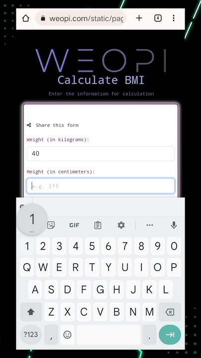 Unlock your potential with Weopi's AI forms for accurate BMI calculations.#AItutorials #freeai ...