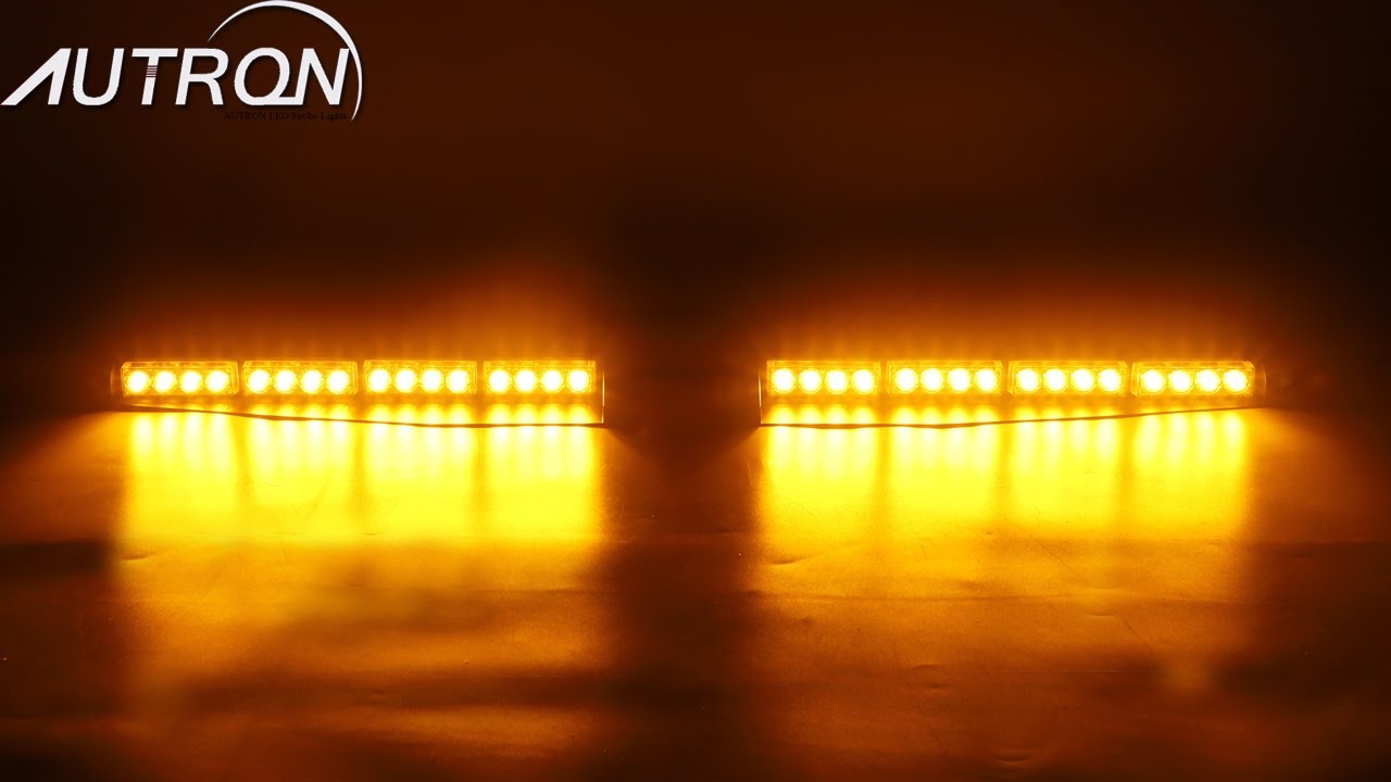 LED Emergency Warning Visor Split Deck Amber Lamp 26 Flash Patterns ...