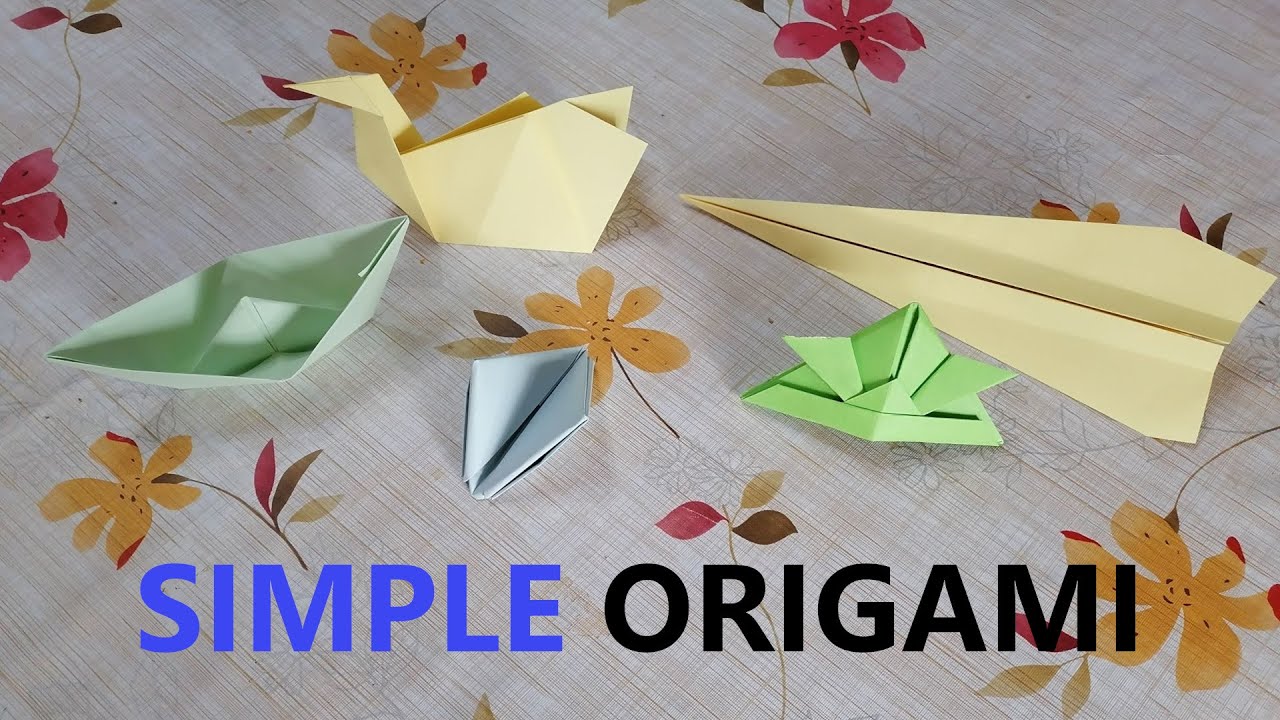 5 simple ORIGAMI explained STEP BY Step compilation - YouTube