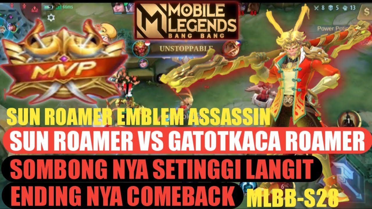 Epic Comeback Is Real, Sun Roamer, Sun Roamer Emblem Assassin, Sun Vs Gatotkaca, Emblem Build ...
