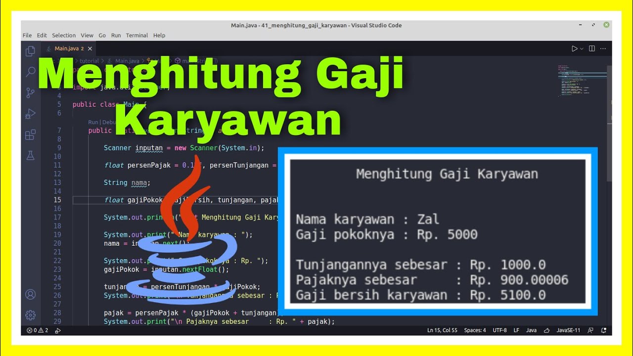 Program untuk Menghitung Gaji Karyawan Sederhana | Java - YouTube