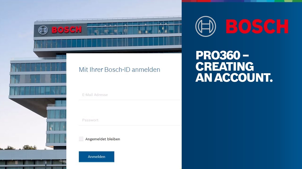 Bosch Professional PRO360 – Creating an Account - YouTube