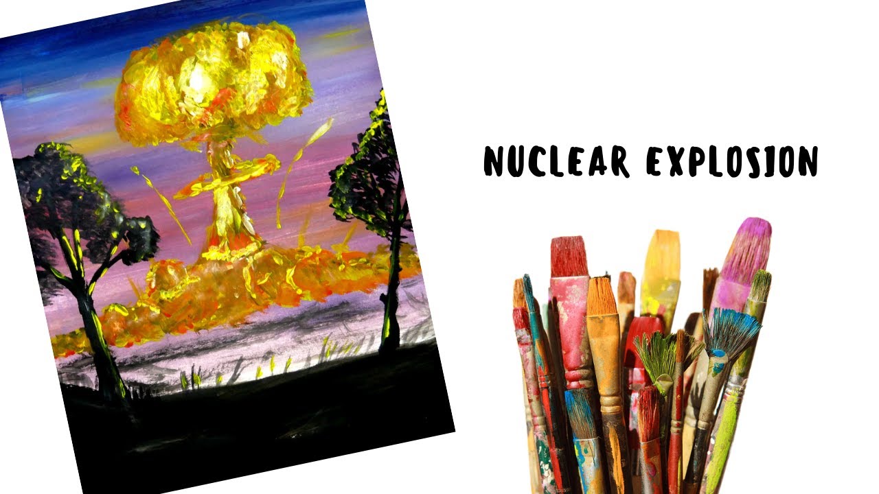 How to draw a Nuclear Explosion - Mushroom Cloud - YouTube
