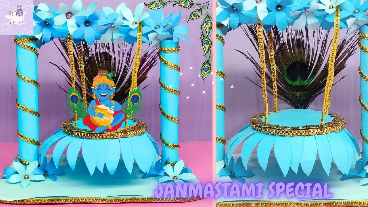 DIY krishna jhula for Janmashtami /janmashtami special decoration craft / how to make krishna ...