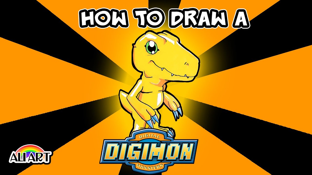 How to draw AGUMON DIGIMON | step by step tutorial | Drawing & Coloring ...