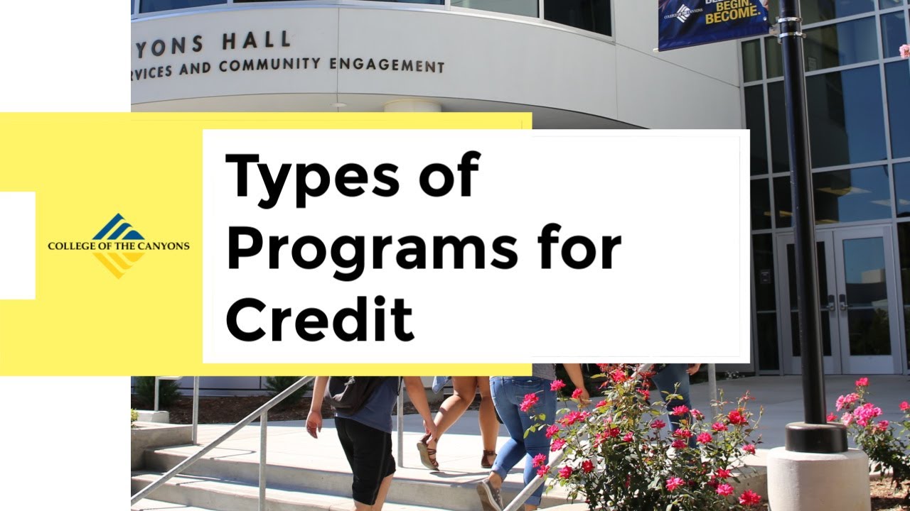 TYPES OF PROGRAMS FOR CREDIT AT COC - YouTube