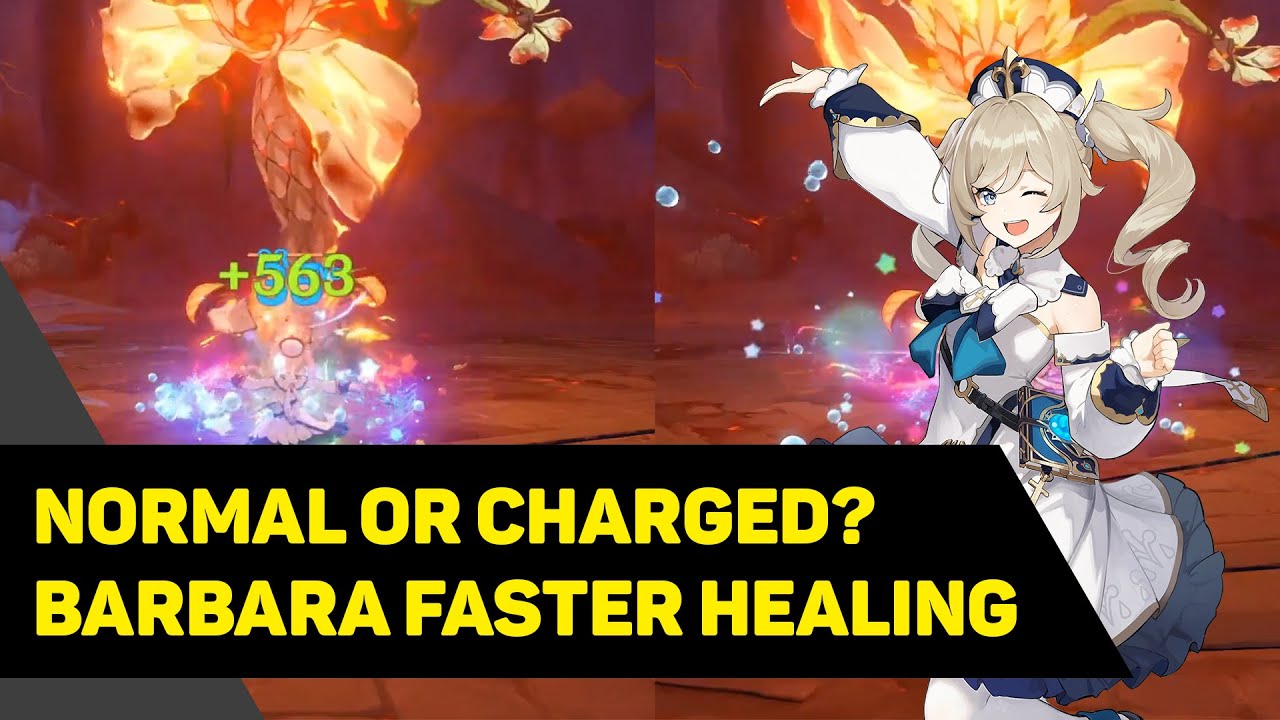 barbara elemental skill, basic attack or charged attack heal faster ...
