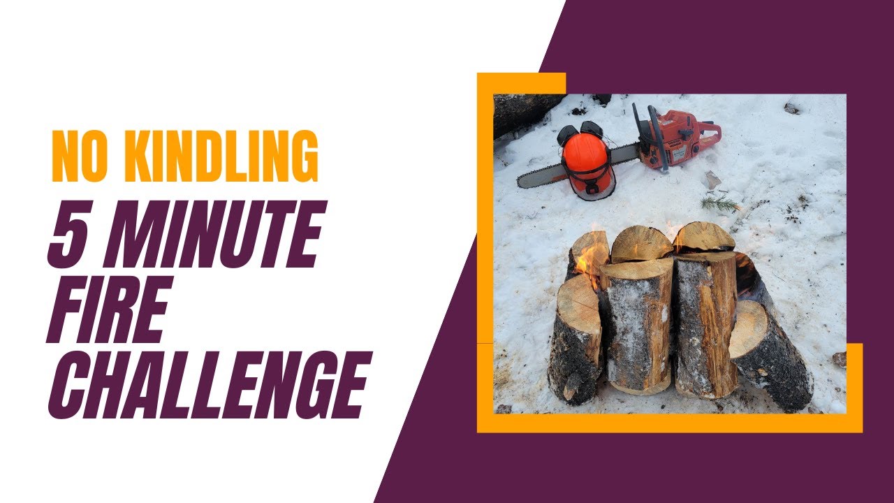 NO KINDLING FIRE. 5 MINUTE FIRE CHALLENGE - YouTube