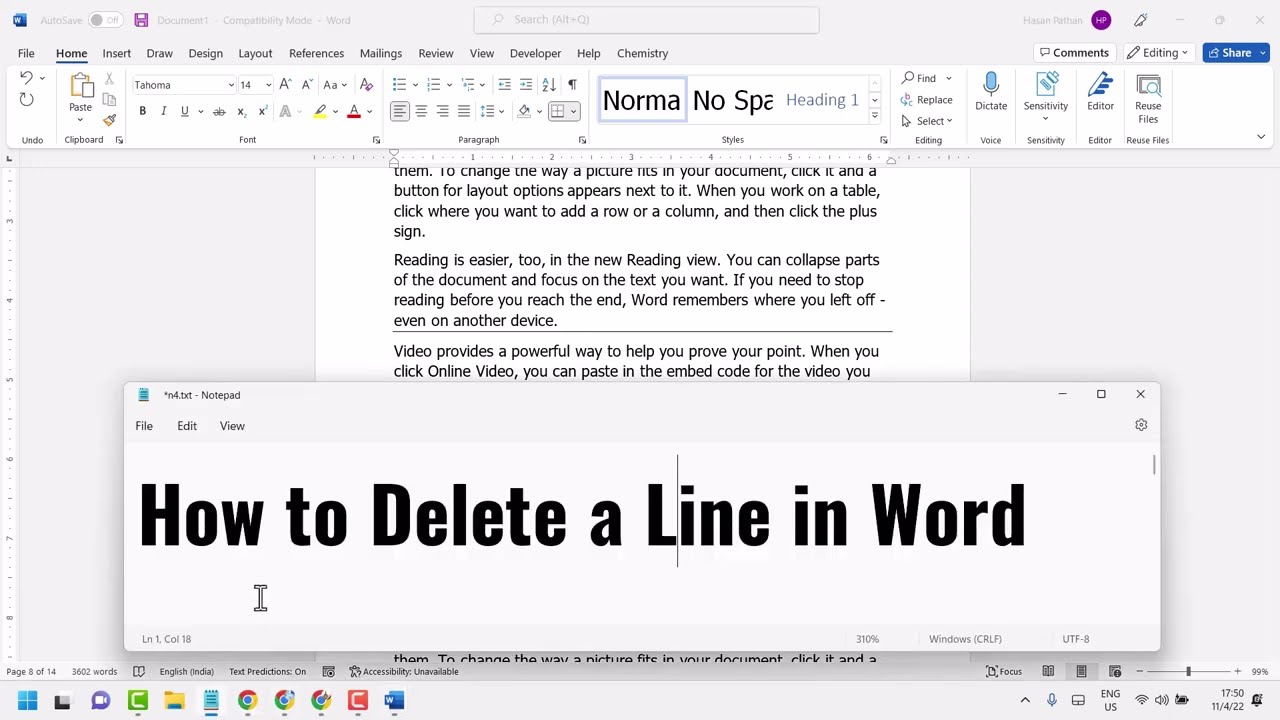 How To Delete A Line In Word YouTube How To Delete A Line In Word YouTube