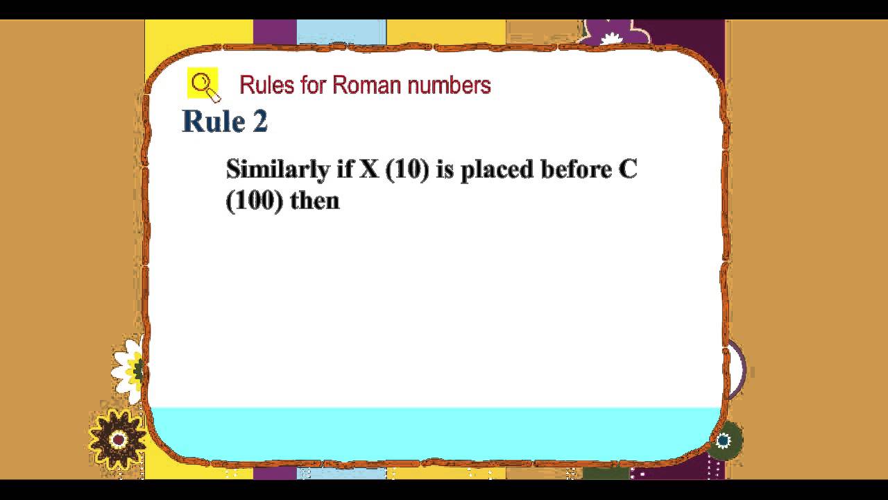Explore Math Class 5, Unit 03, 04 Rules for Roman numbers - YouTube
