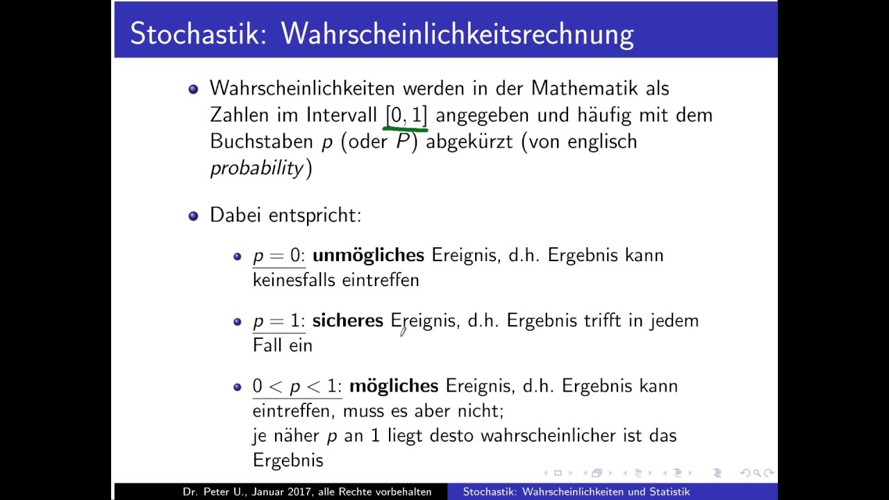 Stochastik Teil 2: Einführung Wahrscheinlichkeitsrechnung - YouTube