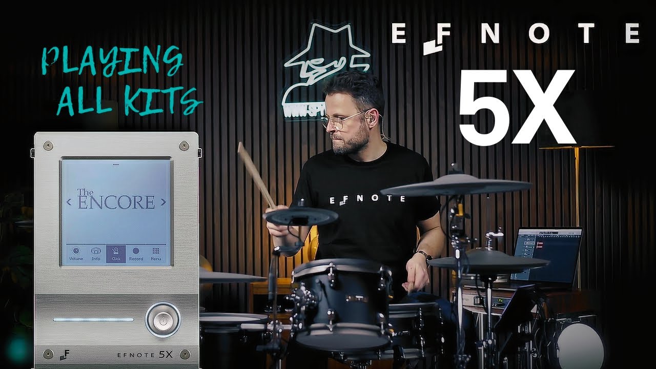 EFNOTE 5X e-drums playing ALL kits sound demo - binge watching alert - YouTube