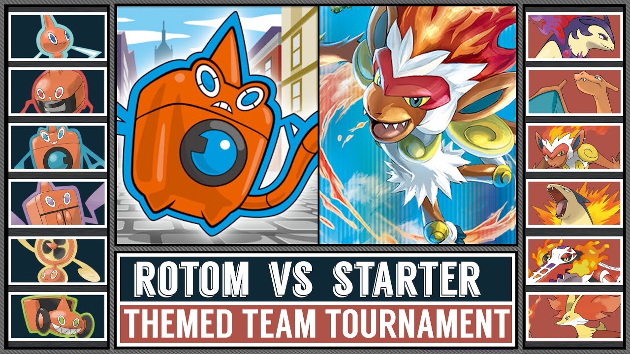 TEAM ROTOM vs FIRE STARTERS | Themed Team Pokémon Tournament [Battle #2 ...