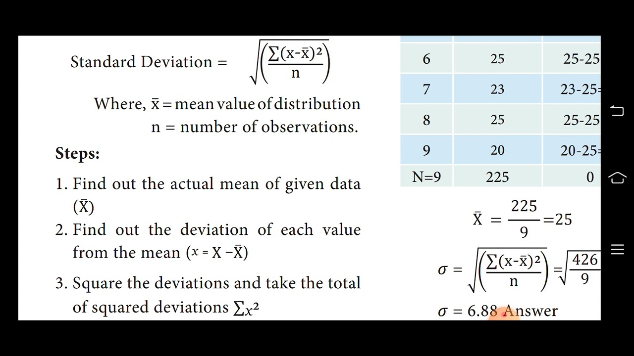 12th Economics chapter 12 (12.11) calculate standard deviations - YouTube
