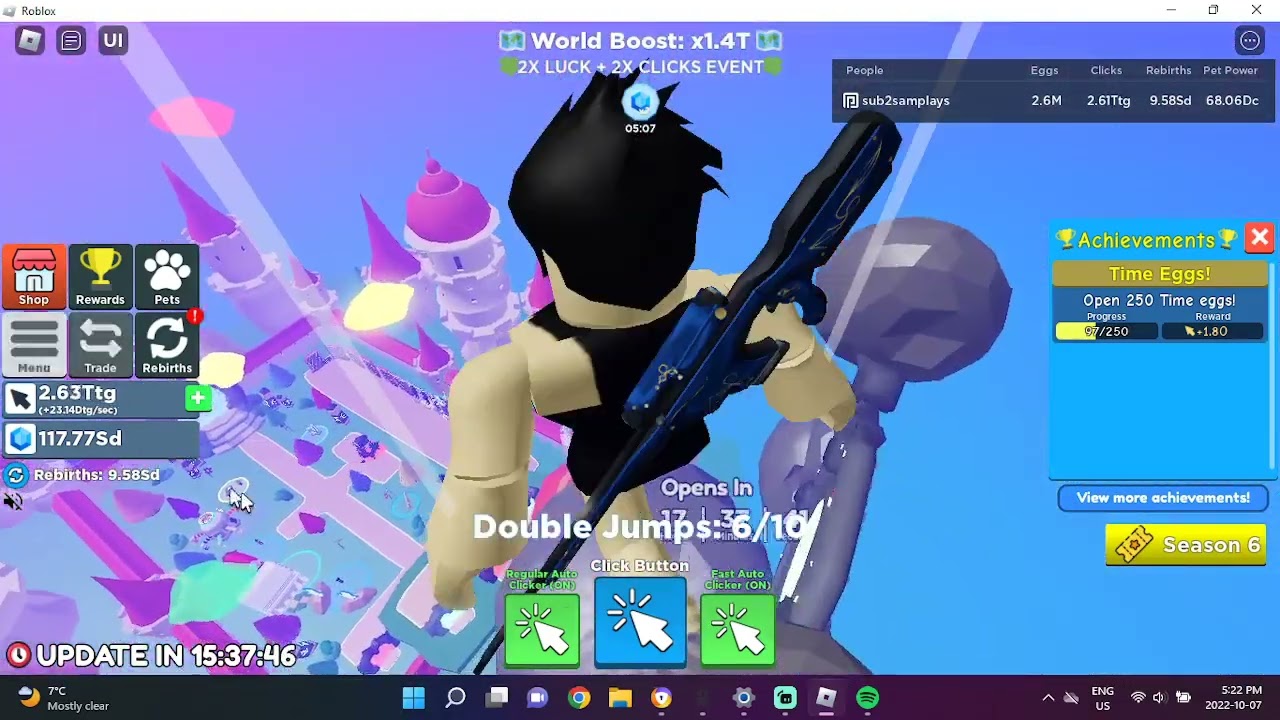 ROBLOX clicker simulator space world???? - YouTube