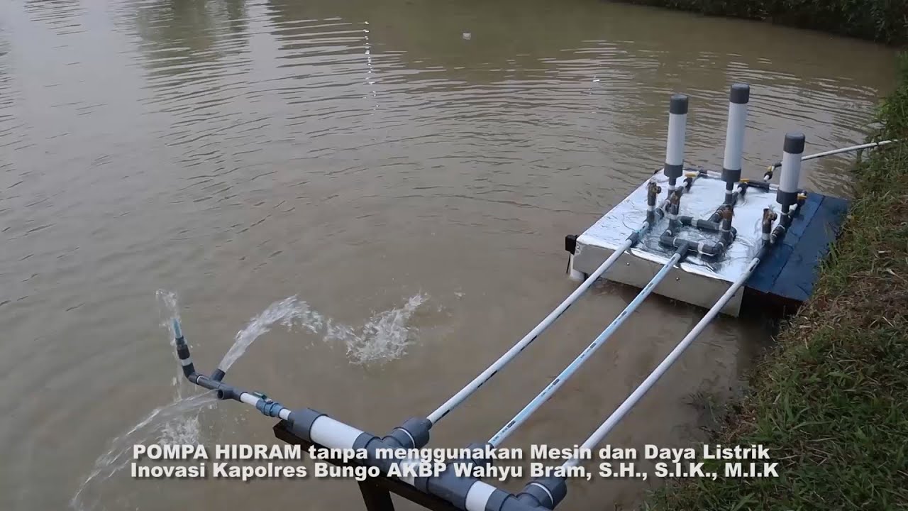 Pompa Air Hidram tanpa Mesin dan Listrik Inovasi Kapolres Bungo - YouTube