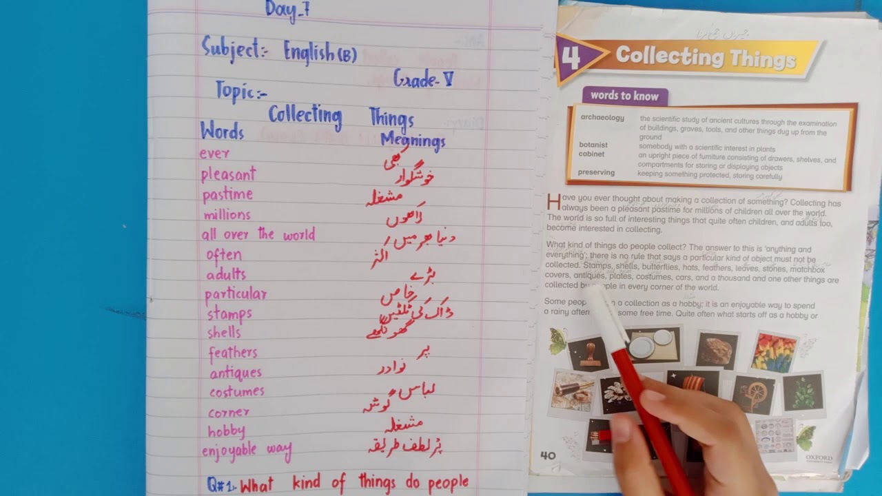 Topic Collecting Things -- Class 5 English B, Lecture 7, - YouTube