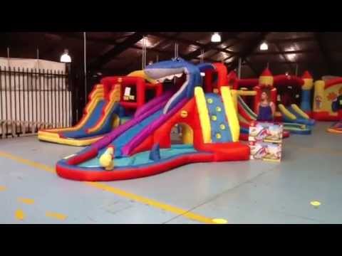 Shark Attack Water slide - NEW Inflatable Waterslide For Kids - YouTube