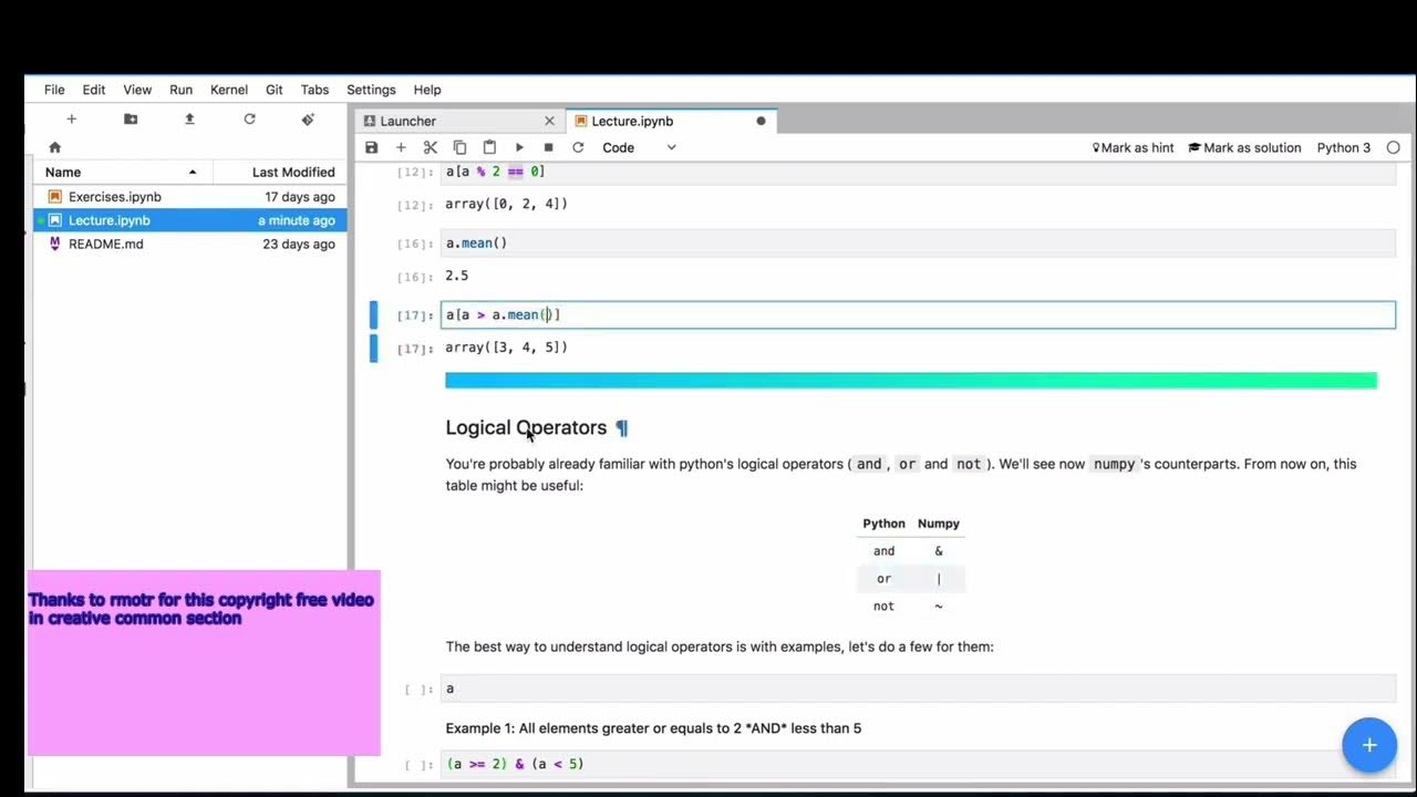 Numpy Boolean Arrays Youtube