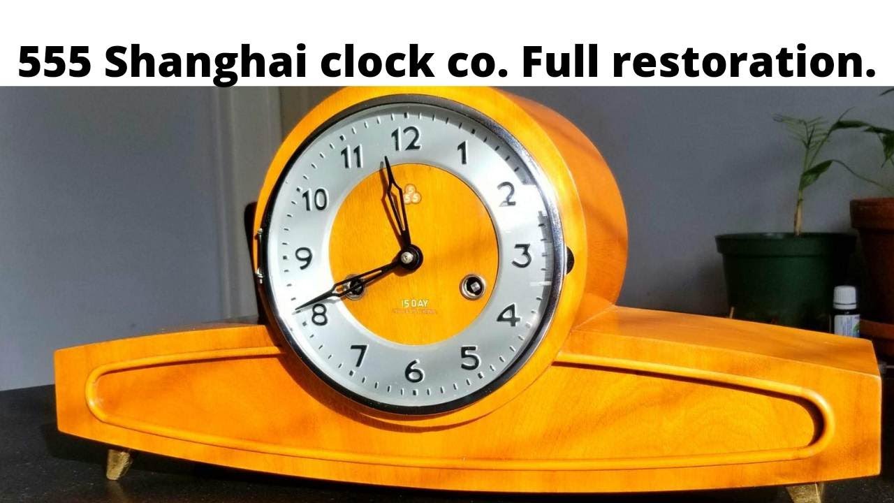 555 shanghai mantle clock co. full restoration mid century *SHORT ...