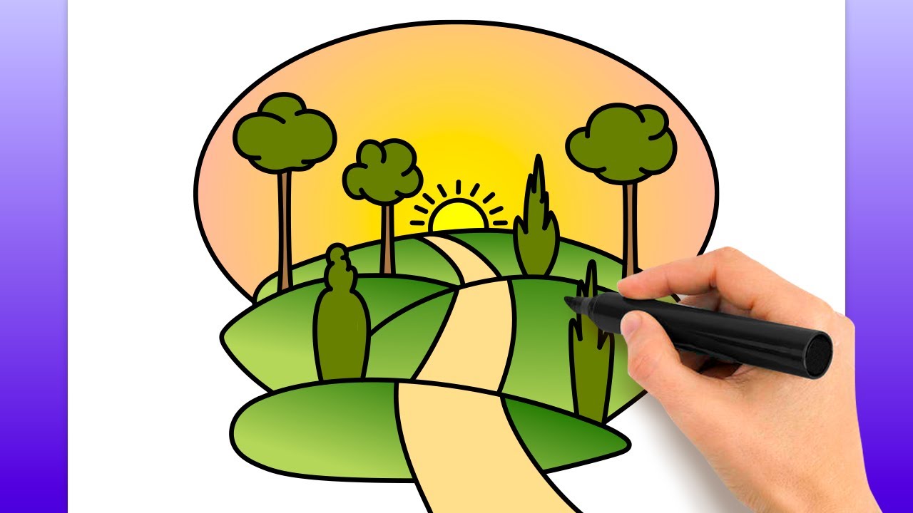 Cómo Dibujar Un Camino Forestal (Tutorial De Dibujo Fácil) - YouTube