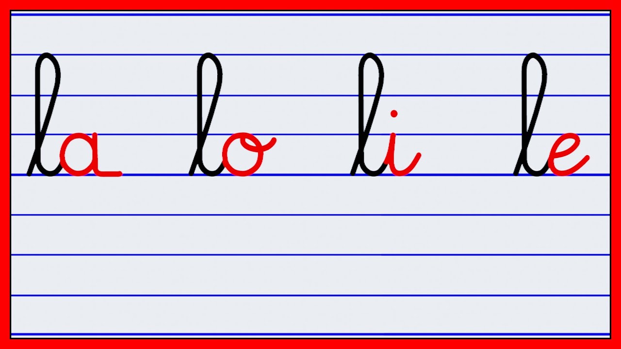 écriture cursive | apprendre à écrire le français | écrire les syllabes ...