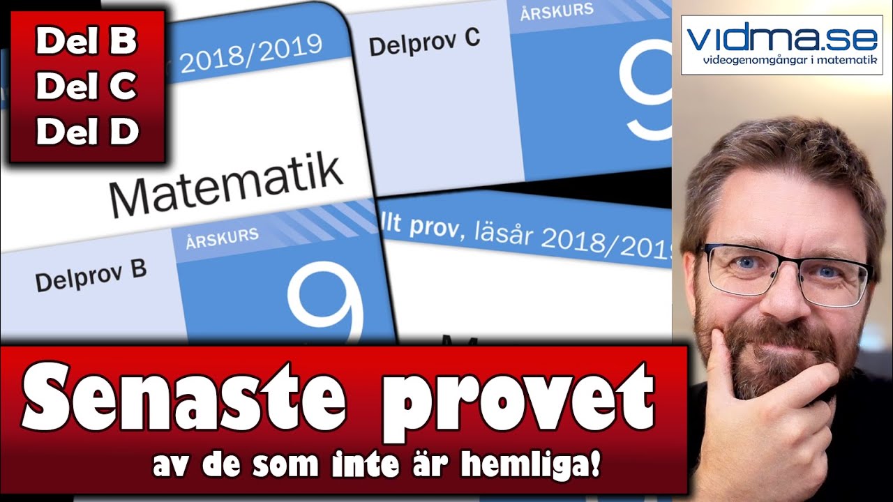 Matematik åk 9. NATIONELLT PROV VT 2019. Del B, C och D. - YouTube