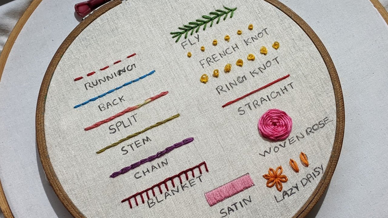 VERY VERY EASY BASIC EMBROIDERY STITCHES FOR BEGINNERS/Let's start ...