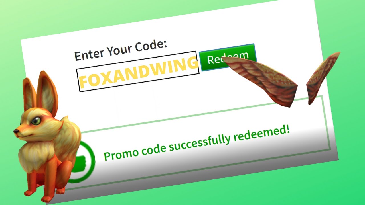 NEW ROBLOX PROMOCODE FOX AND WINGS OCTOBER 2020 - YouTube
