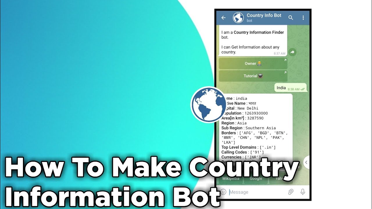 How To Make Country Information Bot In Telegram | Gaming With Andro ...
